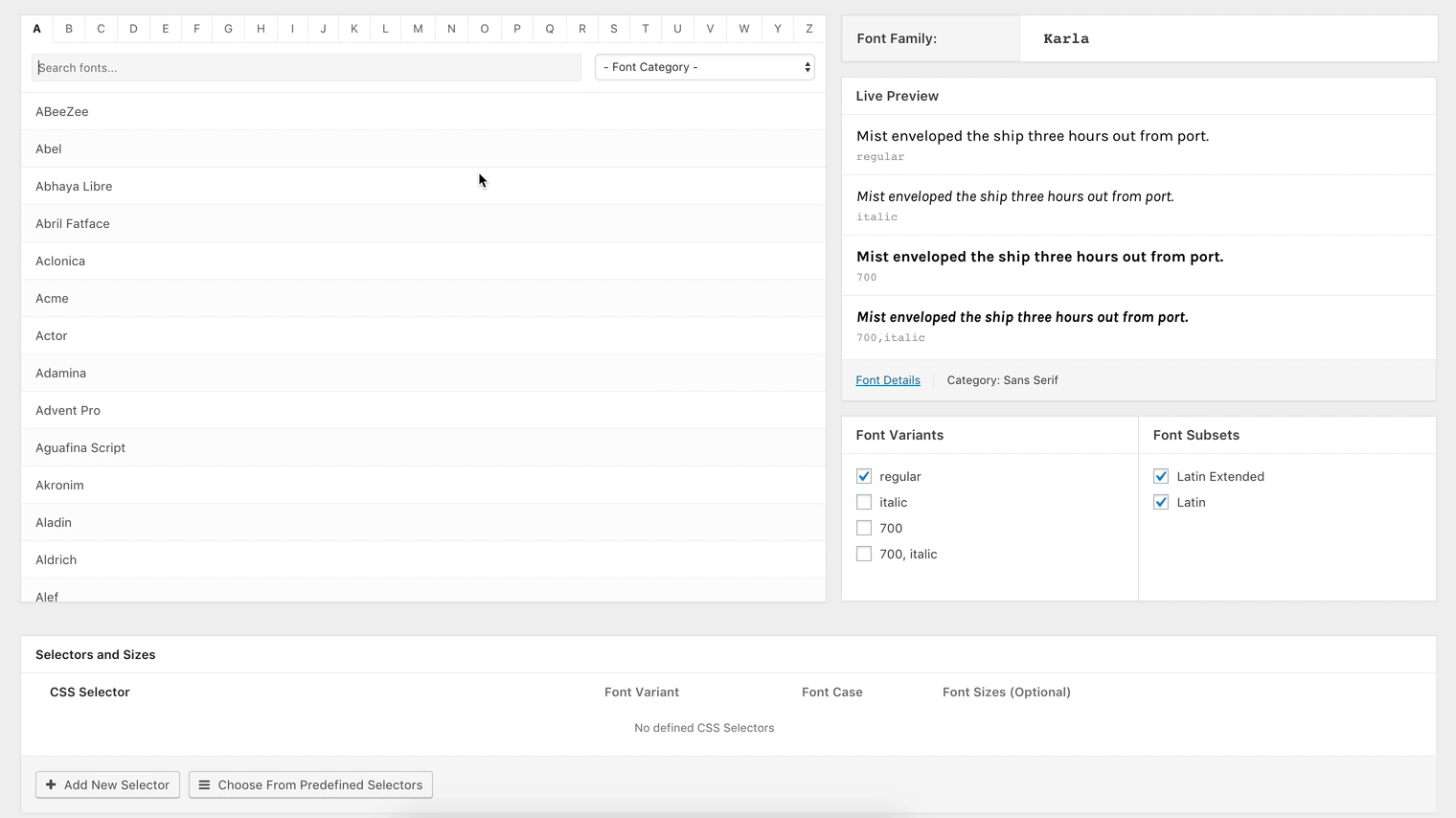 Adding A Google Font Laborator